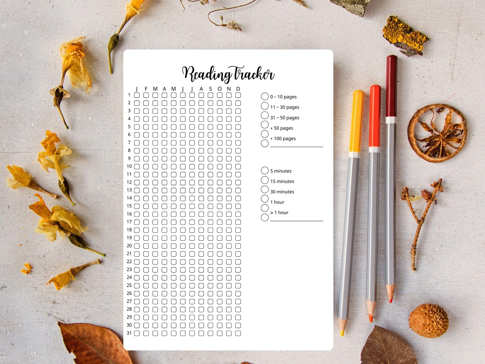 Printable Reading Tracker, Daily Reading Tracker, Printable Page ...