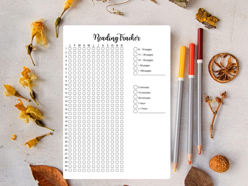Printable Reading Tracker, Daily Reading Tracker, Printable Page ...