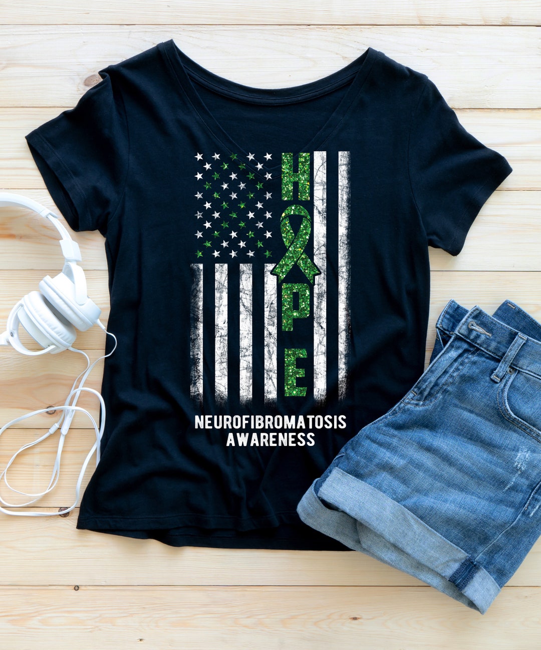 NF1 Neurofibromatosis Awareness Ribbon Hope Unisex Jersey Short Sleeve ...