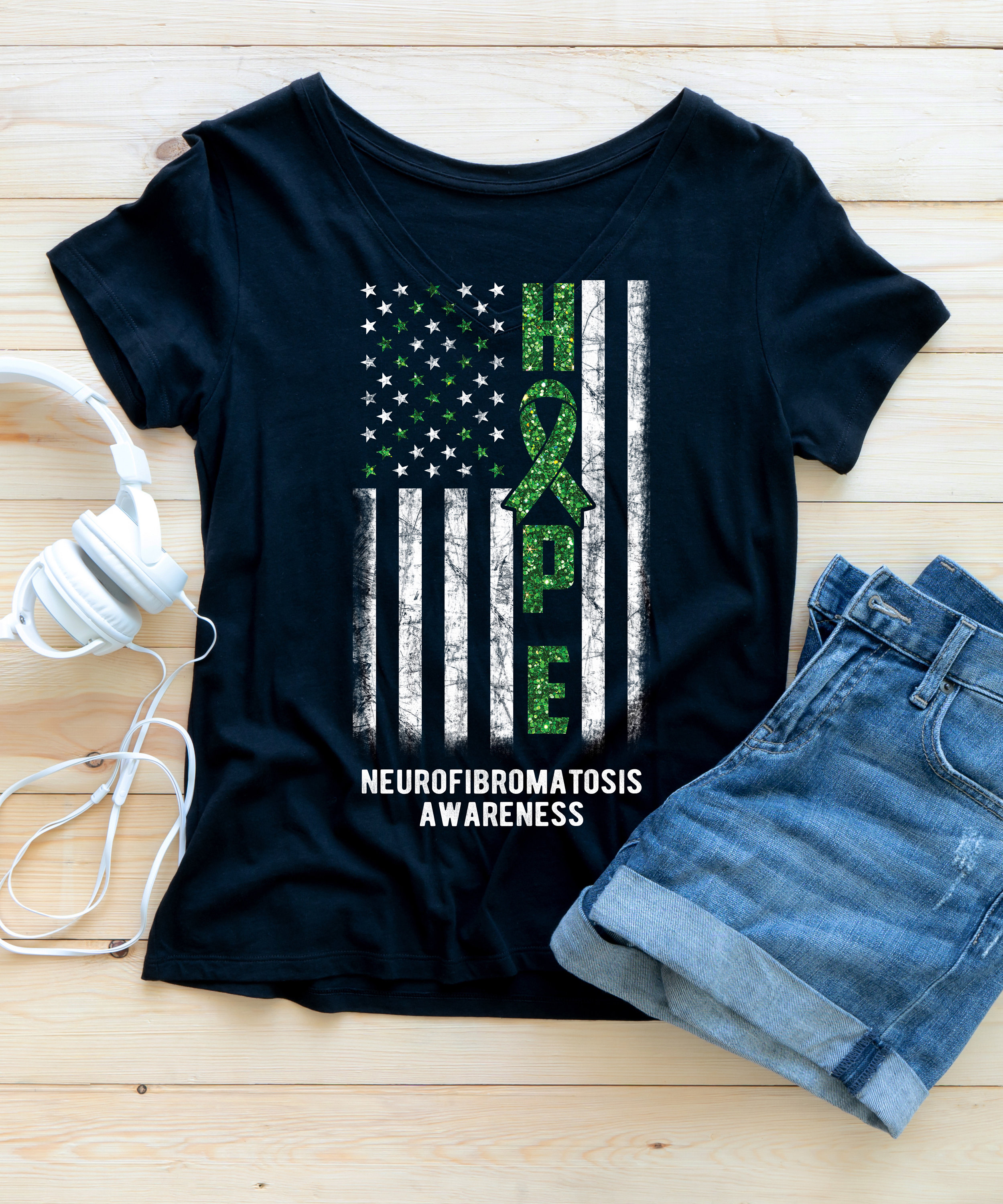 NF1 Neurofibromatosis Awareness Ribbon Hope Unisex Jersey Short Sleeve ...