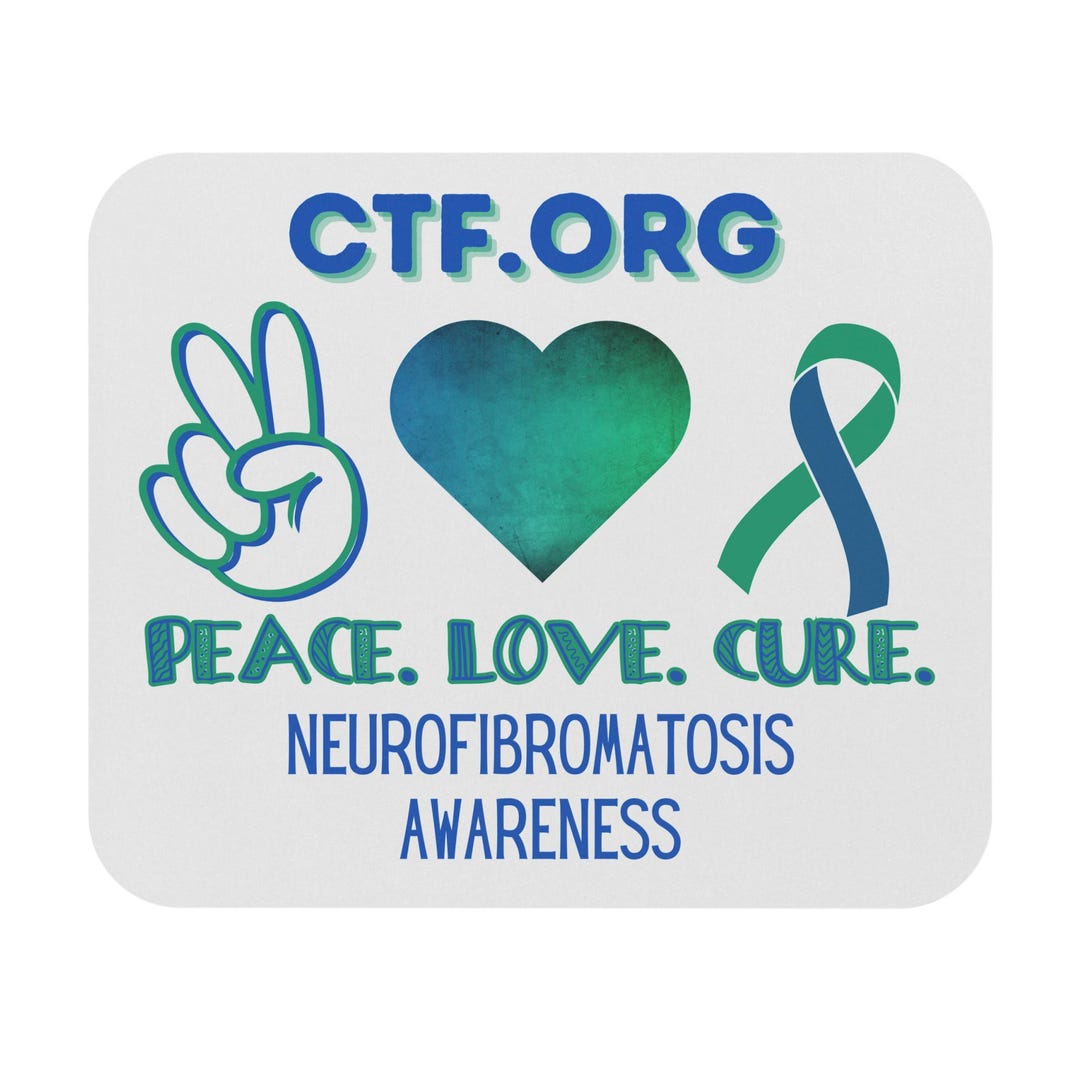 Peace Love Cure CTF NF1 Mouse Pad, Motivational NF1 Quote, Fight for ...