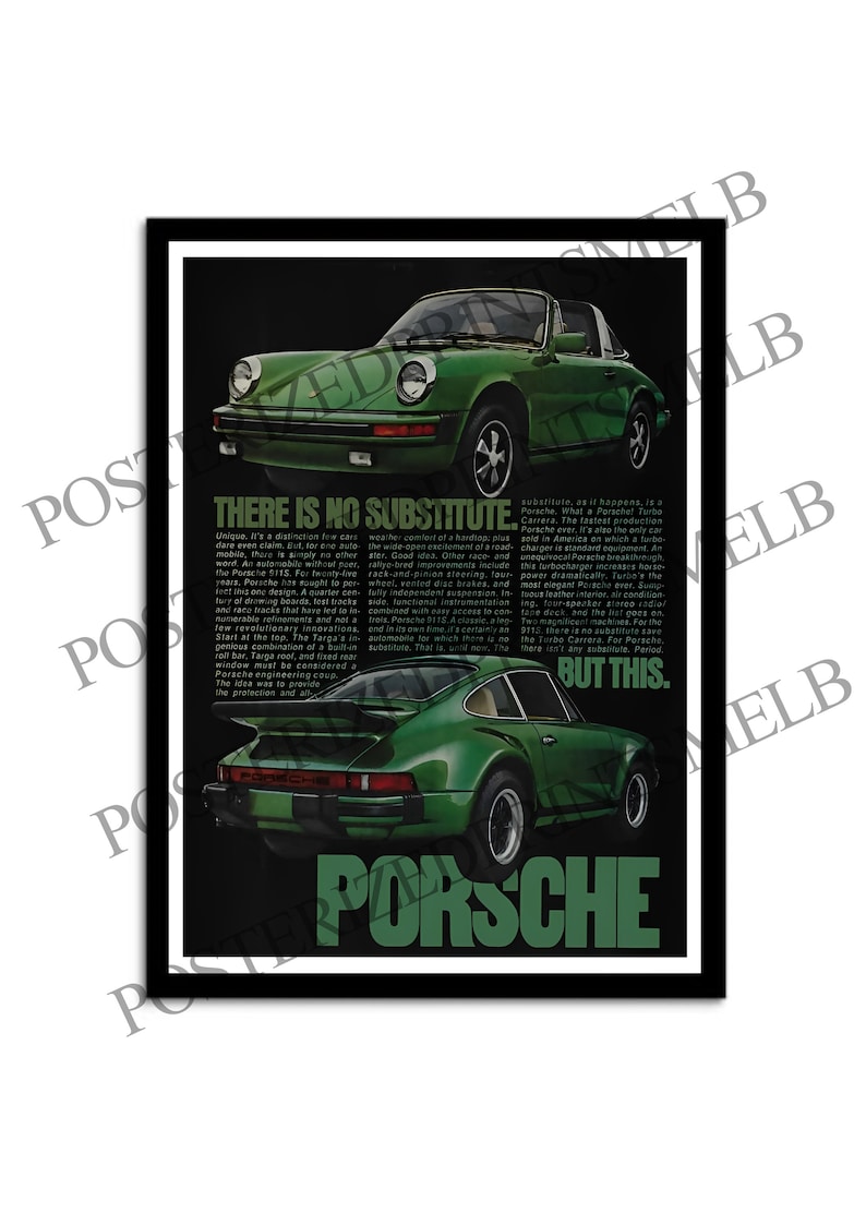 Porsche 911 Vintage Advertisement Poster - Etsy