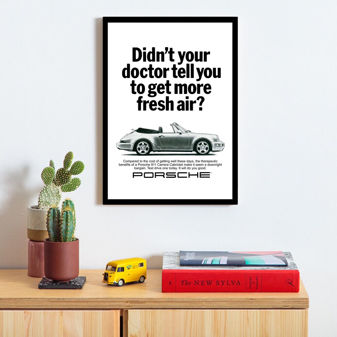 Porsche 911 “fresh Air” Vintage Advertisment Poster - Etsy