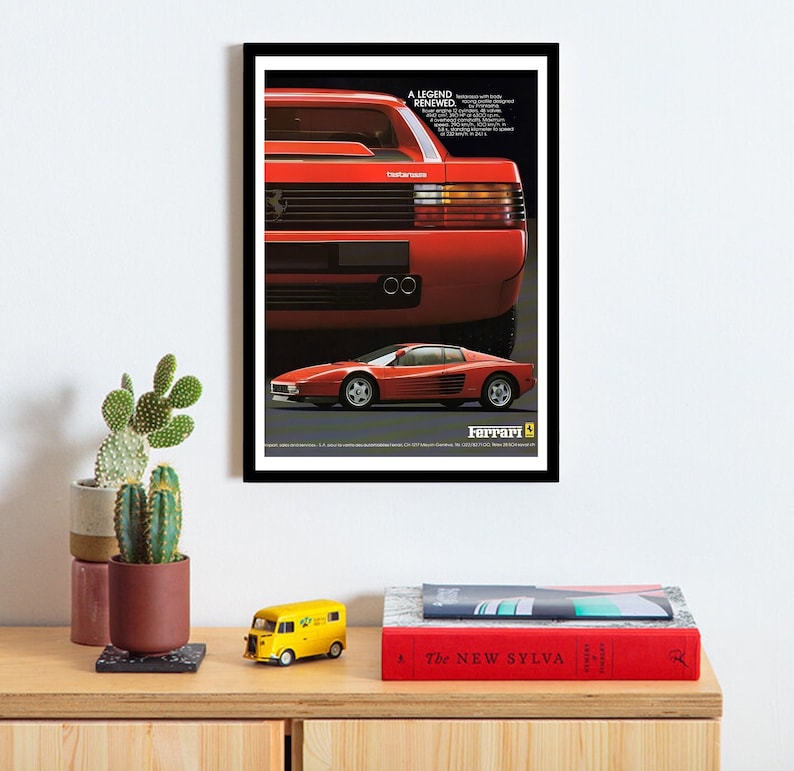 Ferrari Testarossa Vintage Advertisement Poster - Etsy