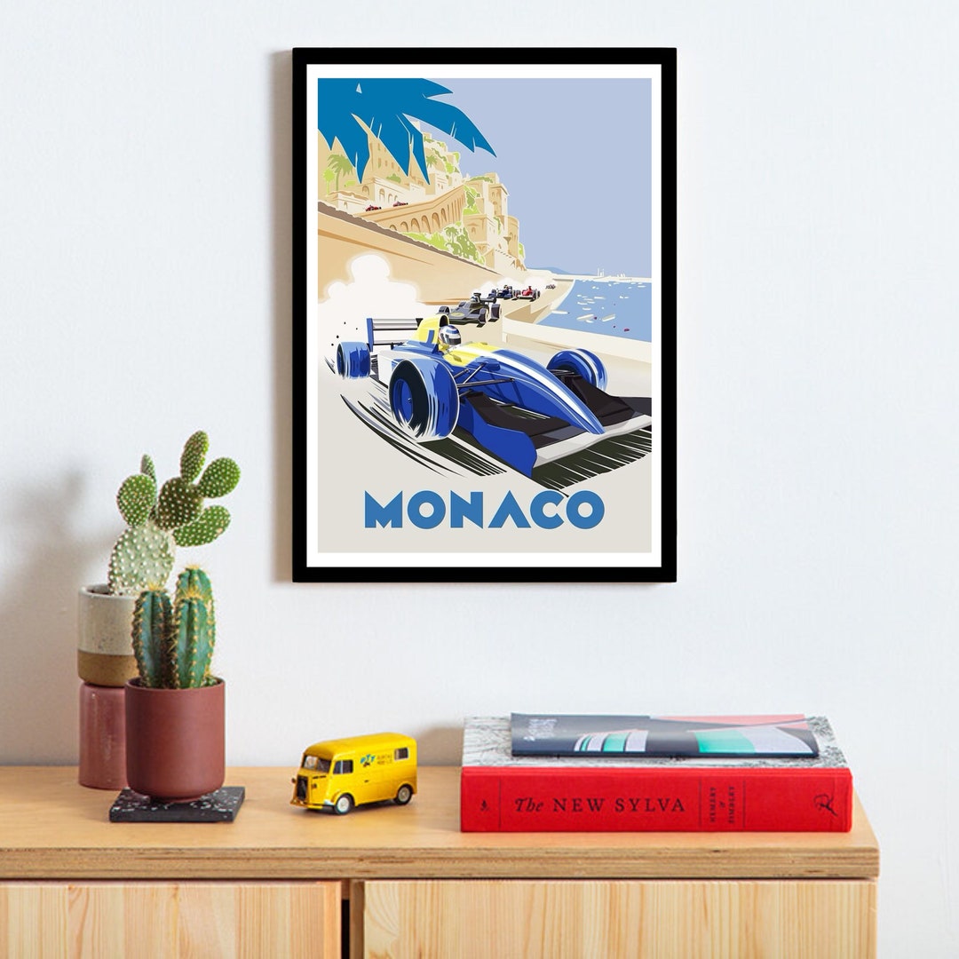 Vintage Monaco Racing Poster - Etsy