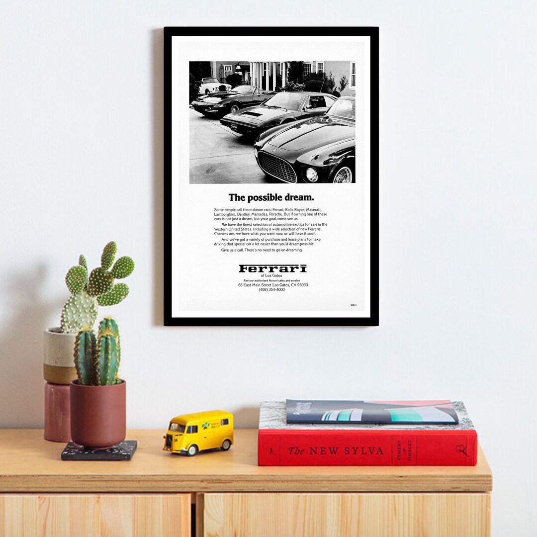 Ferrari Vintage Advertisement Poster - Etsy