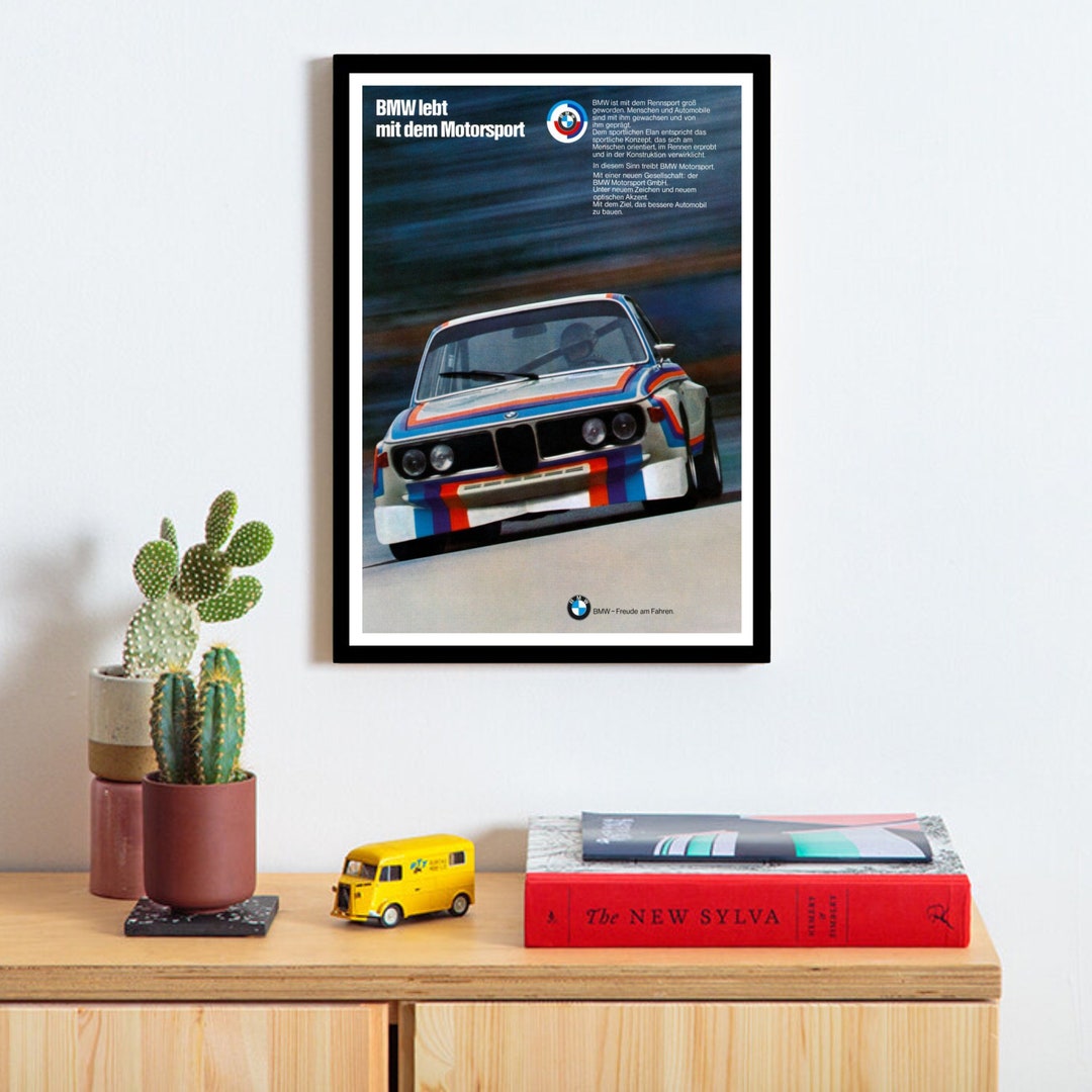 BMW 3.0CSL Vintage Racing Ad Poster - Etsy