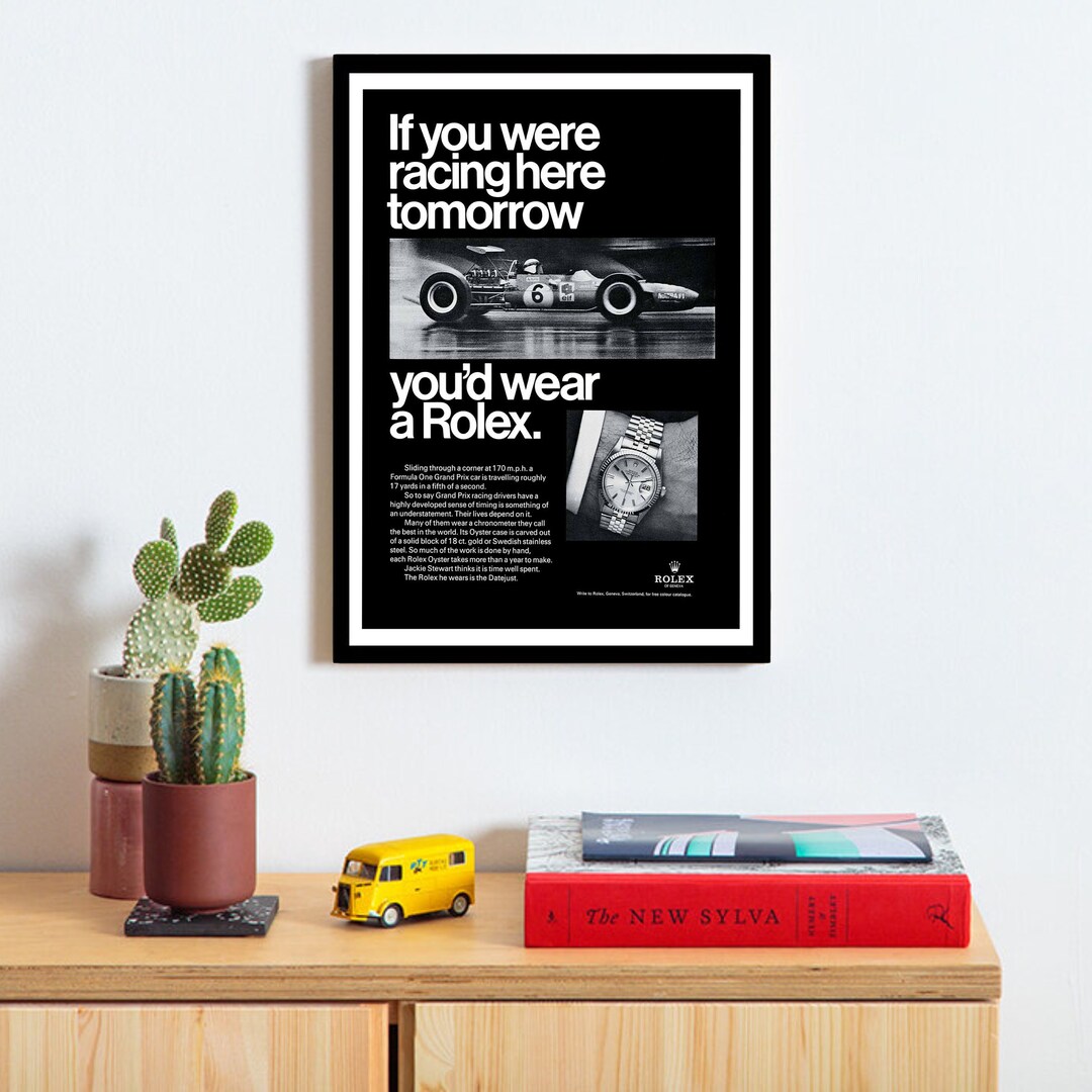 Rolex Vintage Racing Ad Poster - Etsy