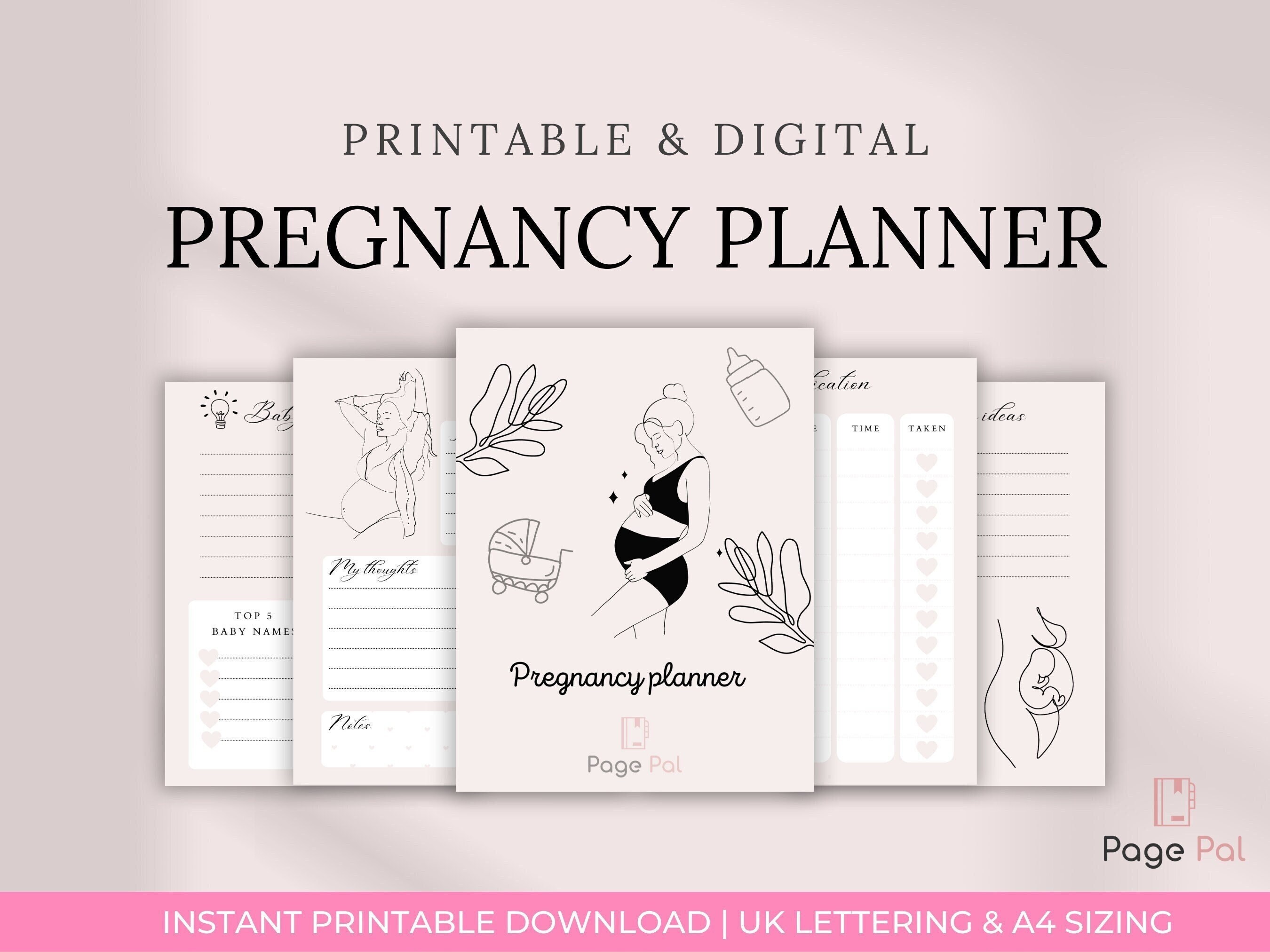 Pregnancy Planner | Printable & Digital | Journal | A4 Sizing ...