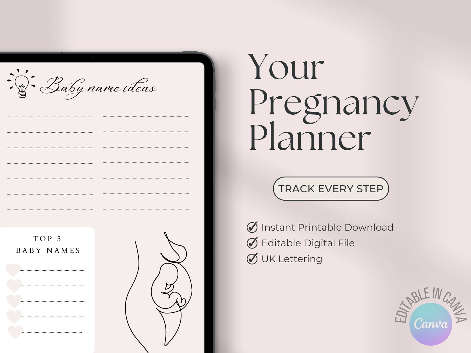Pregnancy Planner | Printable & Digital | Journal | A4 Sizing ...