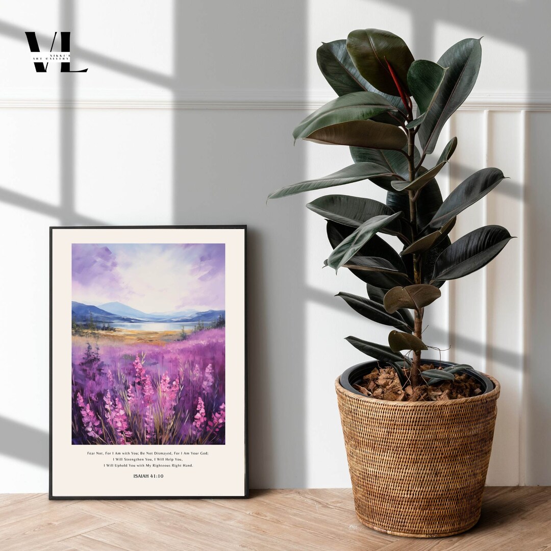 Isaiah 41:10 Bible Verses Wall Art Lavender Valley Poster Inspirational ...