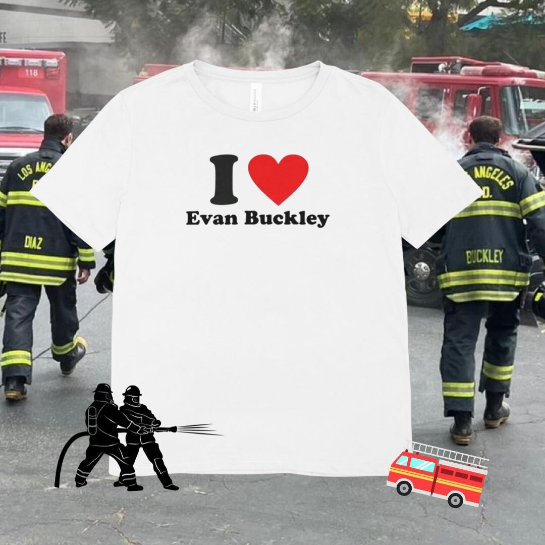 Oversized Evan Buckley T-shirt, 911 TV Show Fanmerch - Etsy