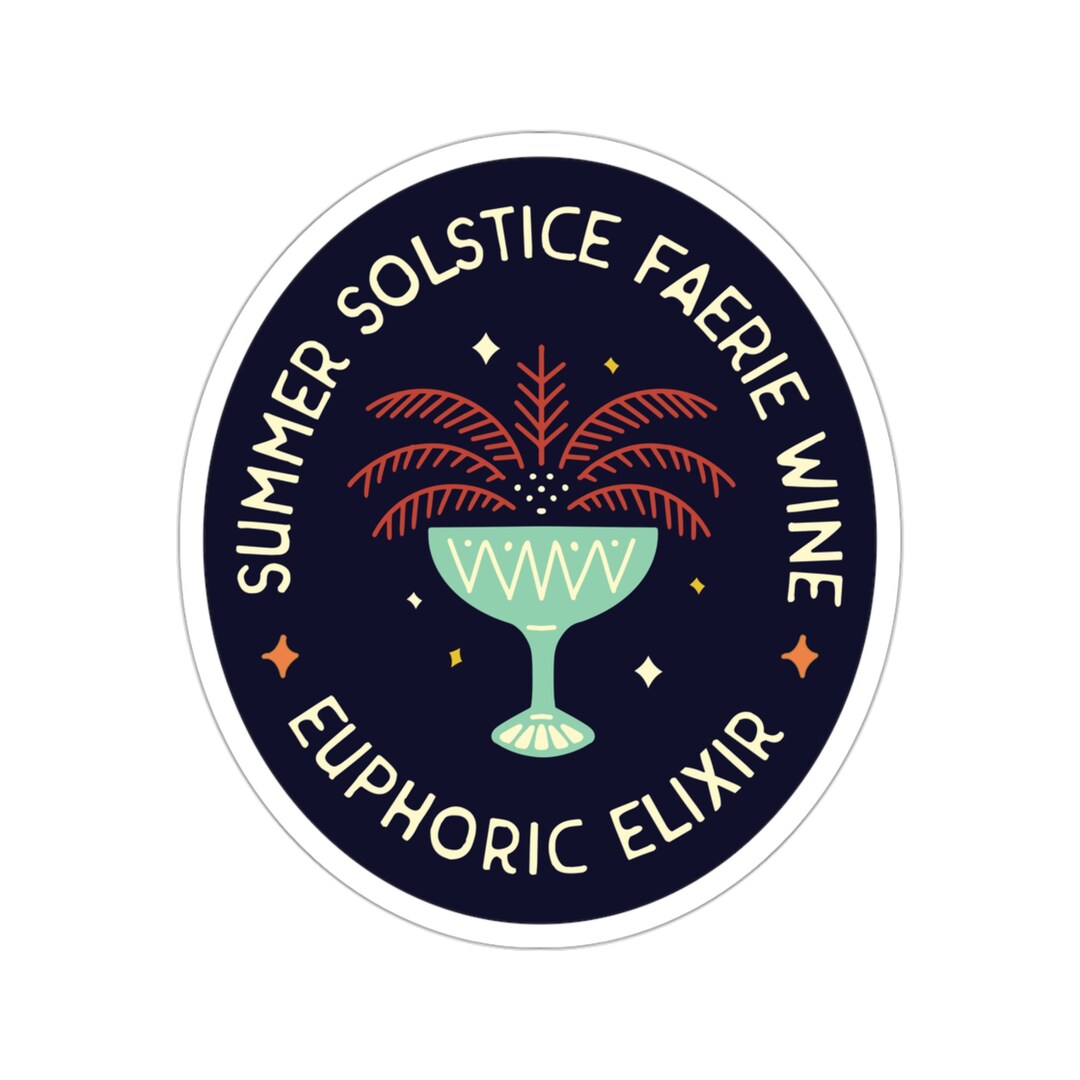 Summer Solstice Faerie Wine Sticker, ACOTAR Vintage Inspired Book ...