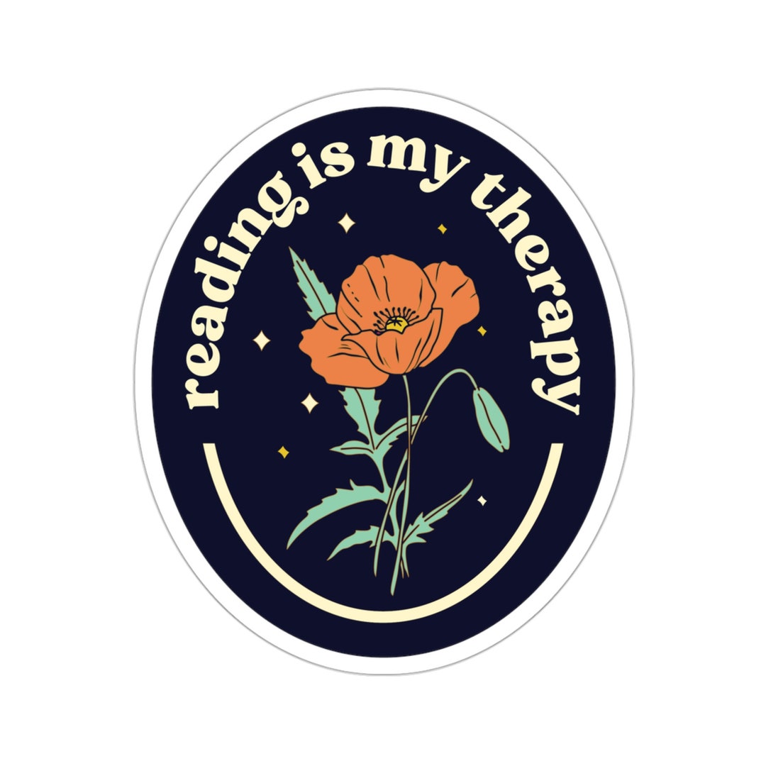 Reading is My Therapy Sticker, Vintage Inspired Book Sticker, Bookish ...