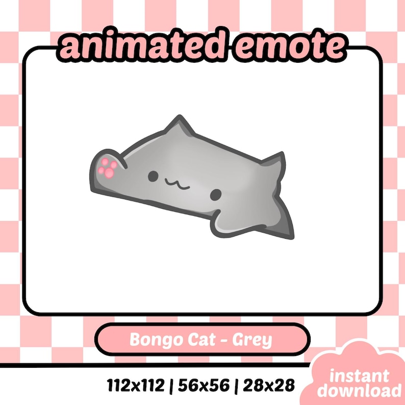 ANIMATED Bongo Cat Emote - Twitch Kick Youtube Discord Cat Twitch Emote ...