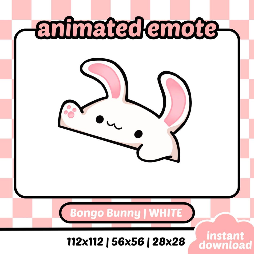ANIMATED White Bongo Bunny Emote - Twitch Kick Youtube Discord Bongo Cat Emote Animated Twitch ...