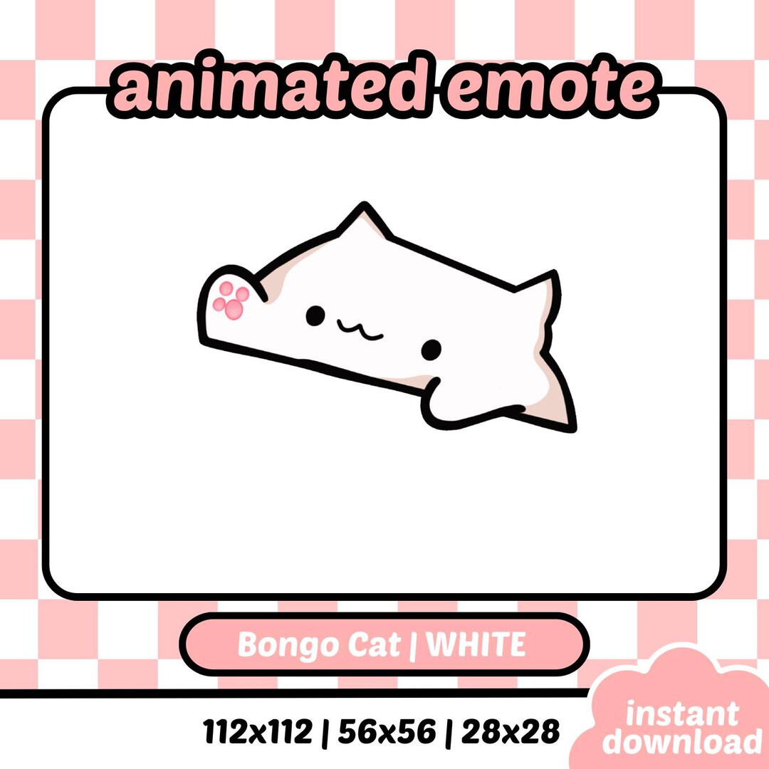 ANIMATED White Bongo Cat Emote - Twitch Kick Youtube Discord Bongo Cat ...