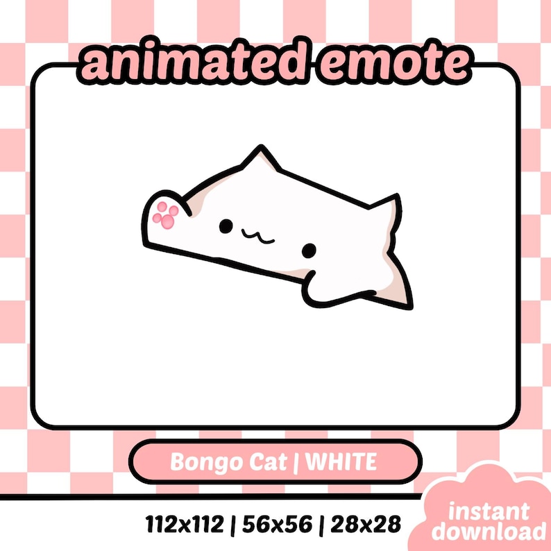 ANIMATED White Bongo Cat Emote - Twitch Kick Youtube Discord Bongo Cat ...
