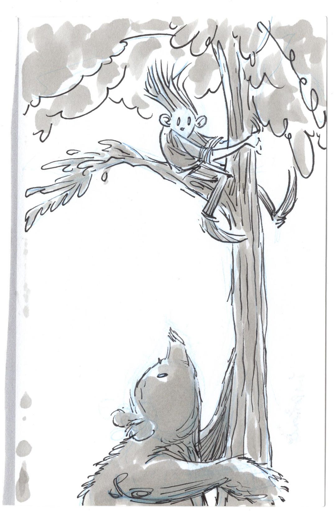 Bearly Treed Original Sketchbook Drawing Pen Ink Marker Art 3.5 Inch X ...