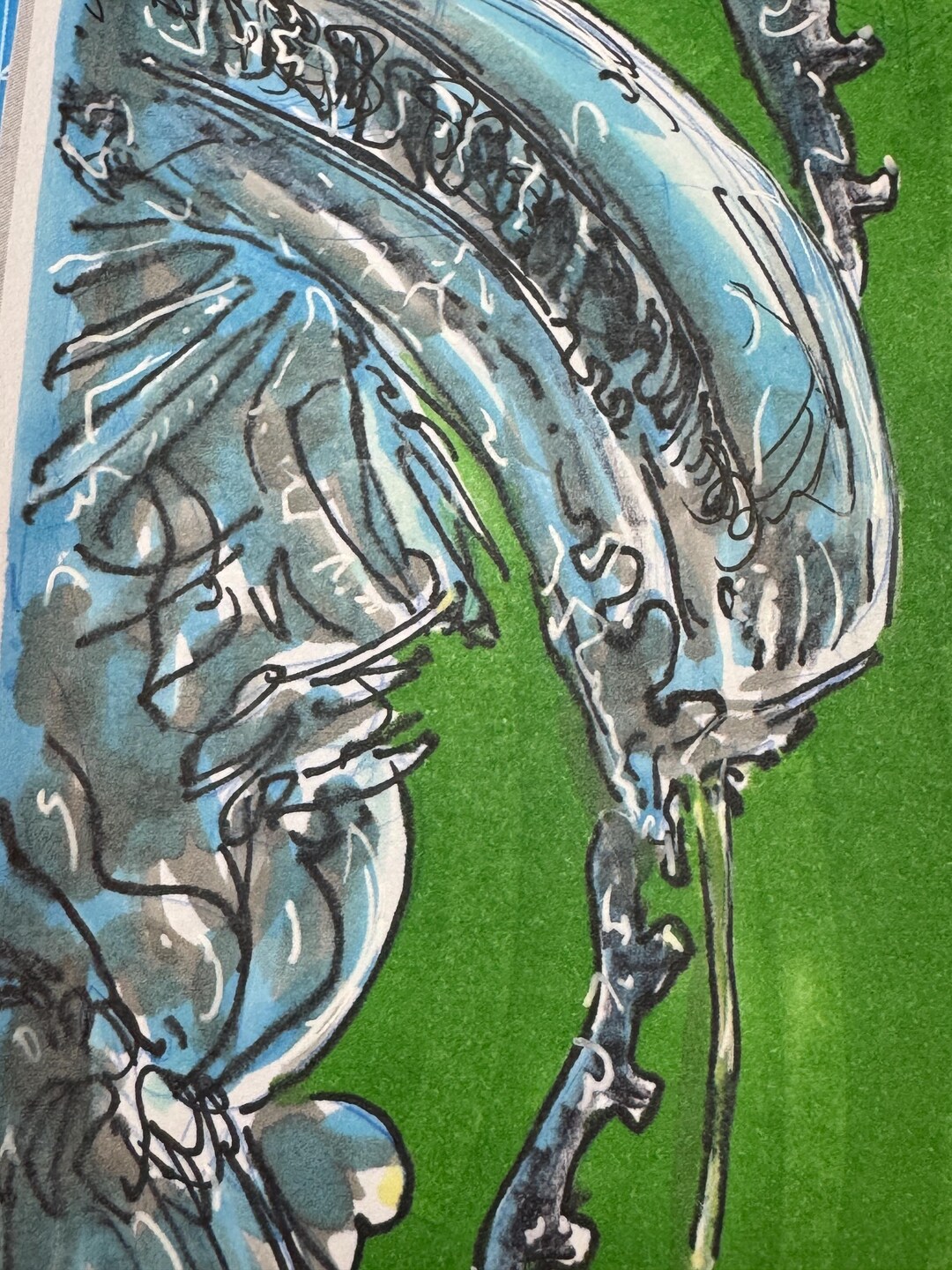 Alien Drool Original Sketchbook Drawing Pen Ink Marker Art 3.5 Inch X 6 ...