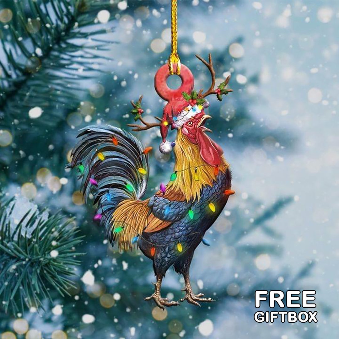 Roosters Santa Xmas Ornament Chicken Keepsake Ornament - Etsy