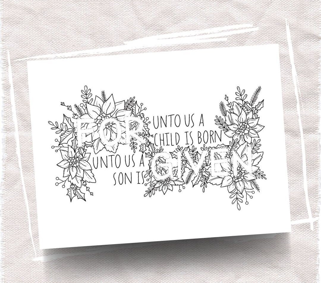 For Unto Us a Son is Given Coloring Page or Print - Etsy
