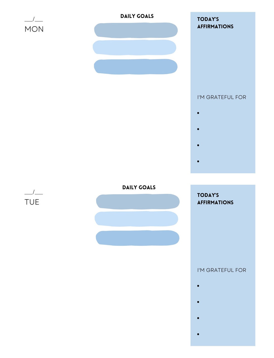 Daily Digital Planner, Simple Minimalistic Digital Planner, Self-care ...