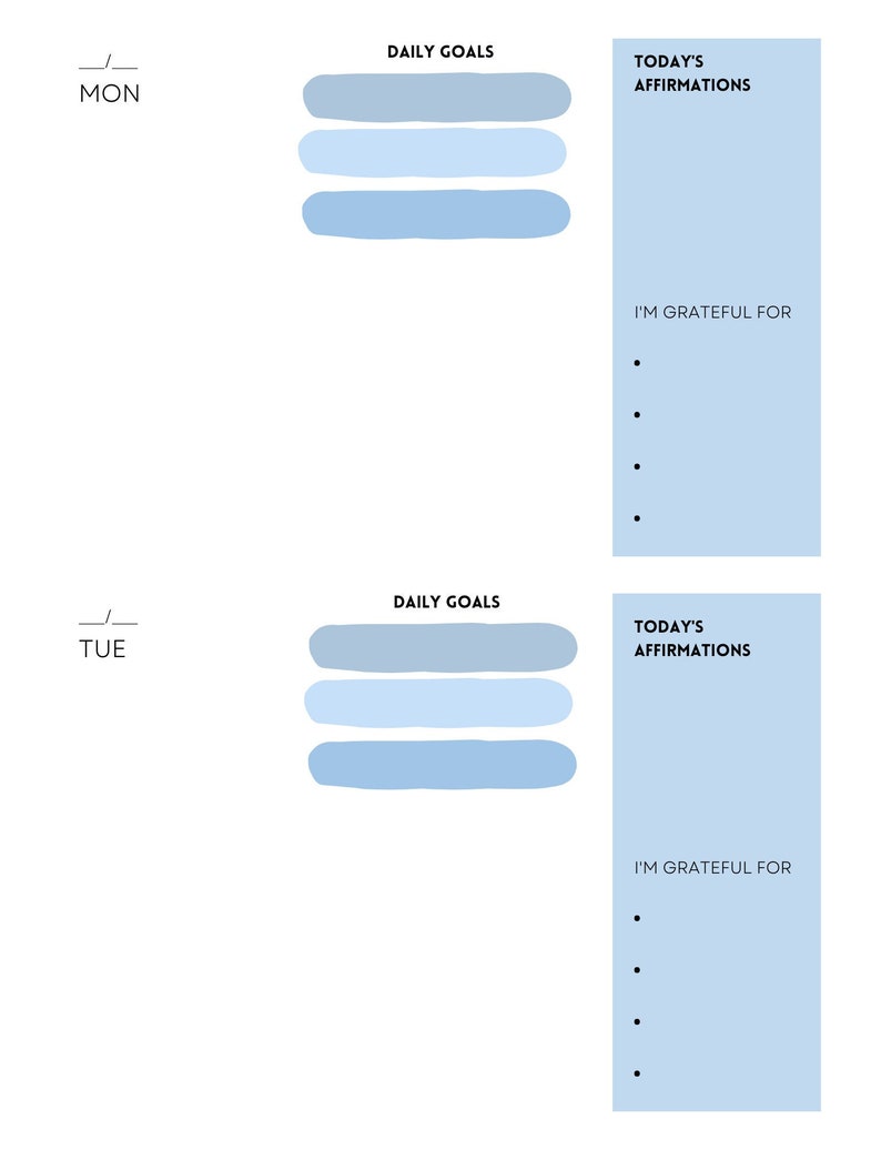 Daily Digital Planner, Simple Minimalistic Digital Planner, Self-care ...