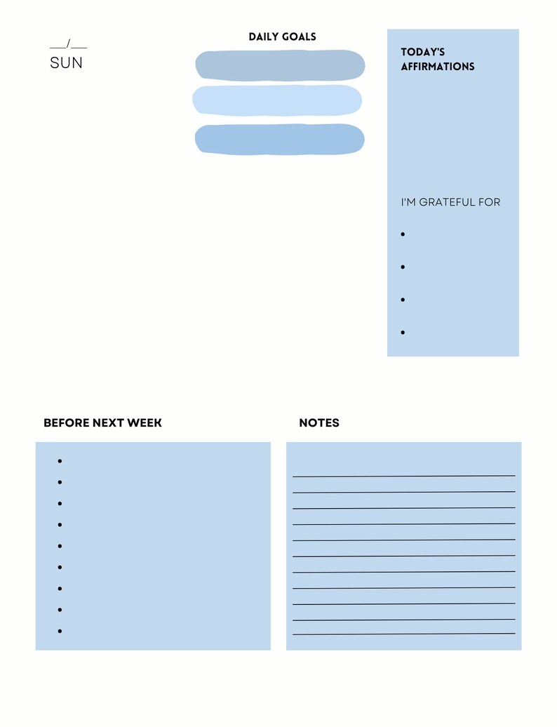 Daily Digital Planner, Simple Minimalistic Digital Planner, Self-care ...