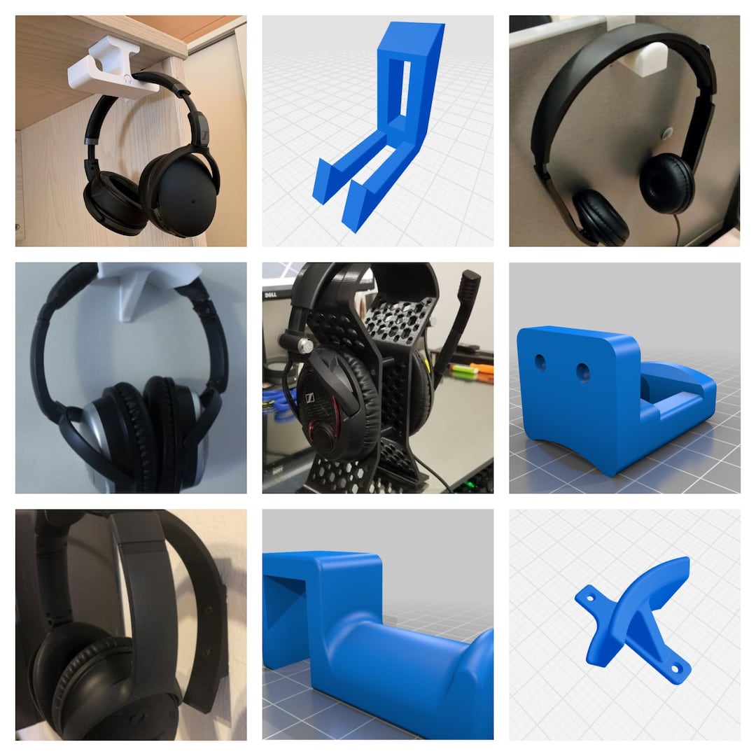 Headphone Hanger Bundle | STL 3D Print Files 3D Model Bundle of ...