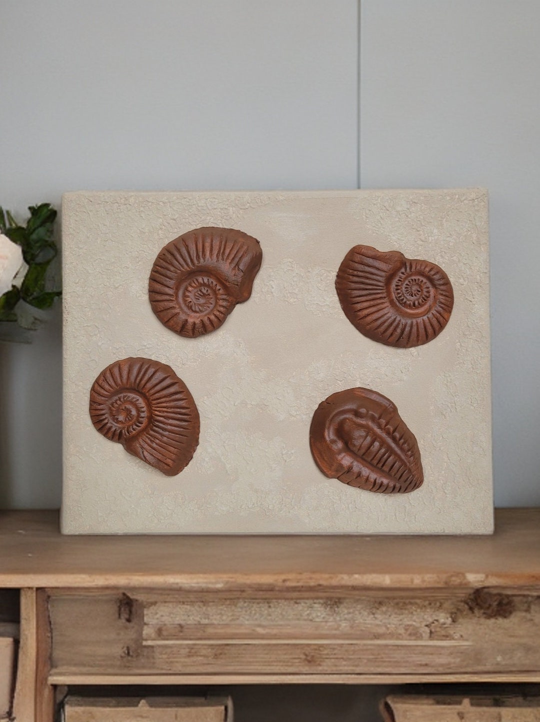 Ammonite and Trilobite Fossil Replica 8x10 Handmade Wall - Etsy