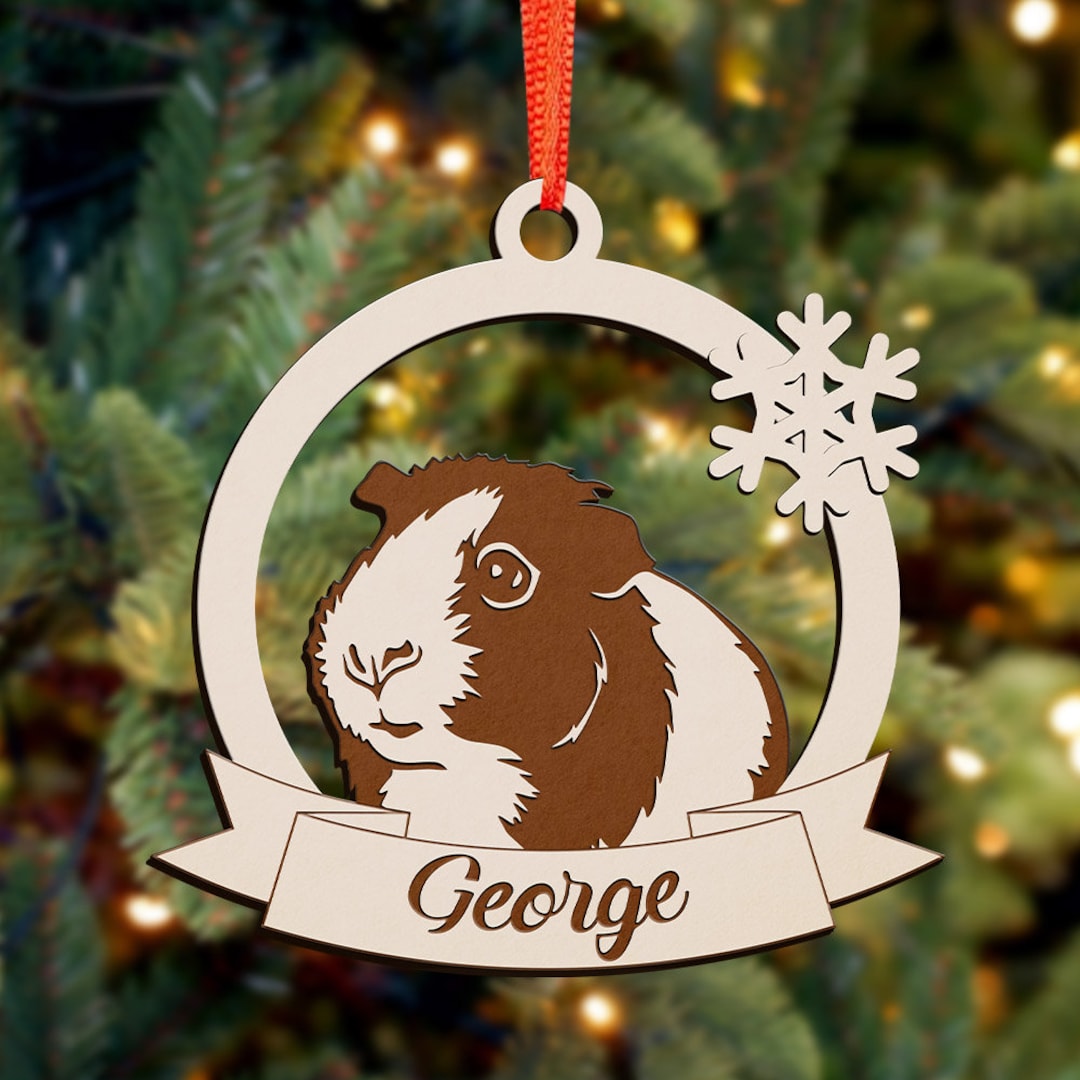 Personalized Wooden Guinea Pig Christmas Ornament, Guinea Pig Ornament ...
