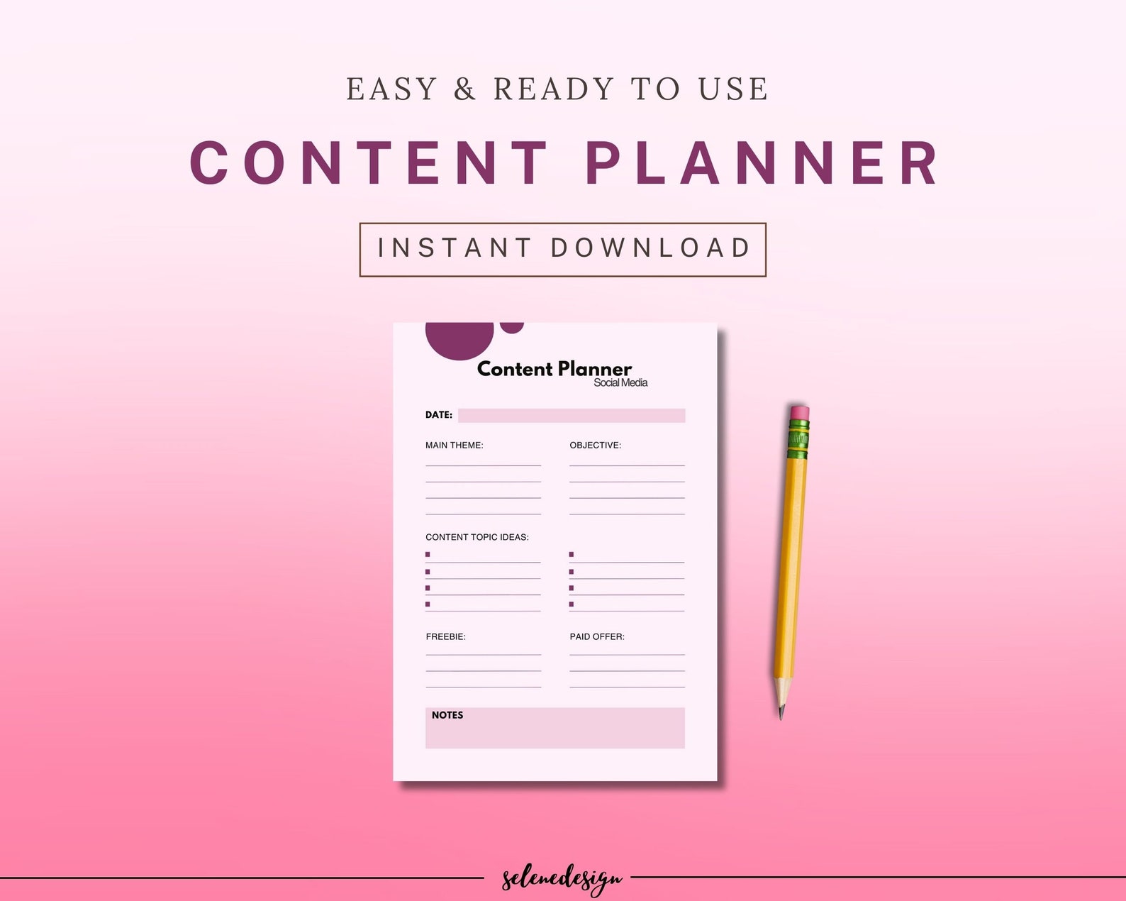 Content Planner Printable Social Media Planner Printable Content ...