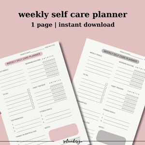 Weekly Self Care Tracker Printable, Daily Self Care Checklist, Routine ...