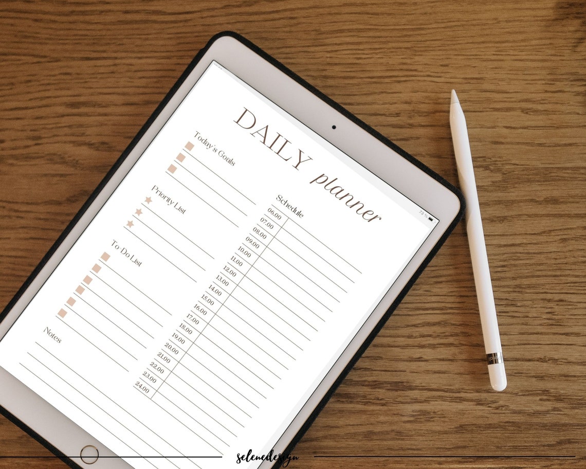 Daily Planner Minimalistic Daily Schedule Printable Daily Planner ...