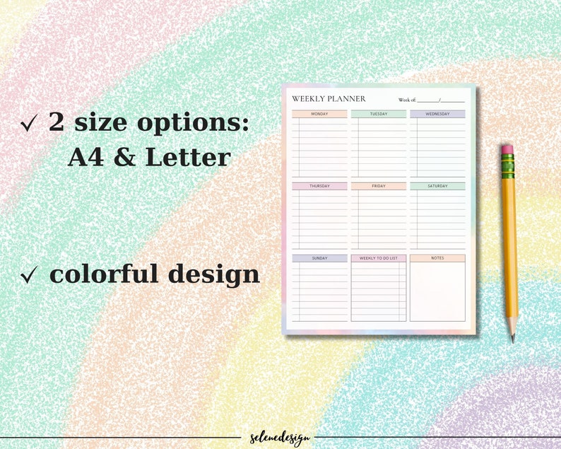 Planner Weekly Printable Weekly Schedule Printable Weekly Planner ...