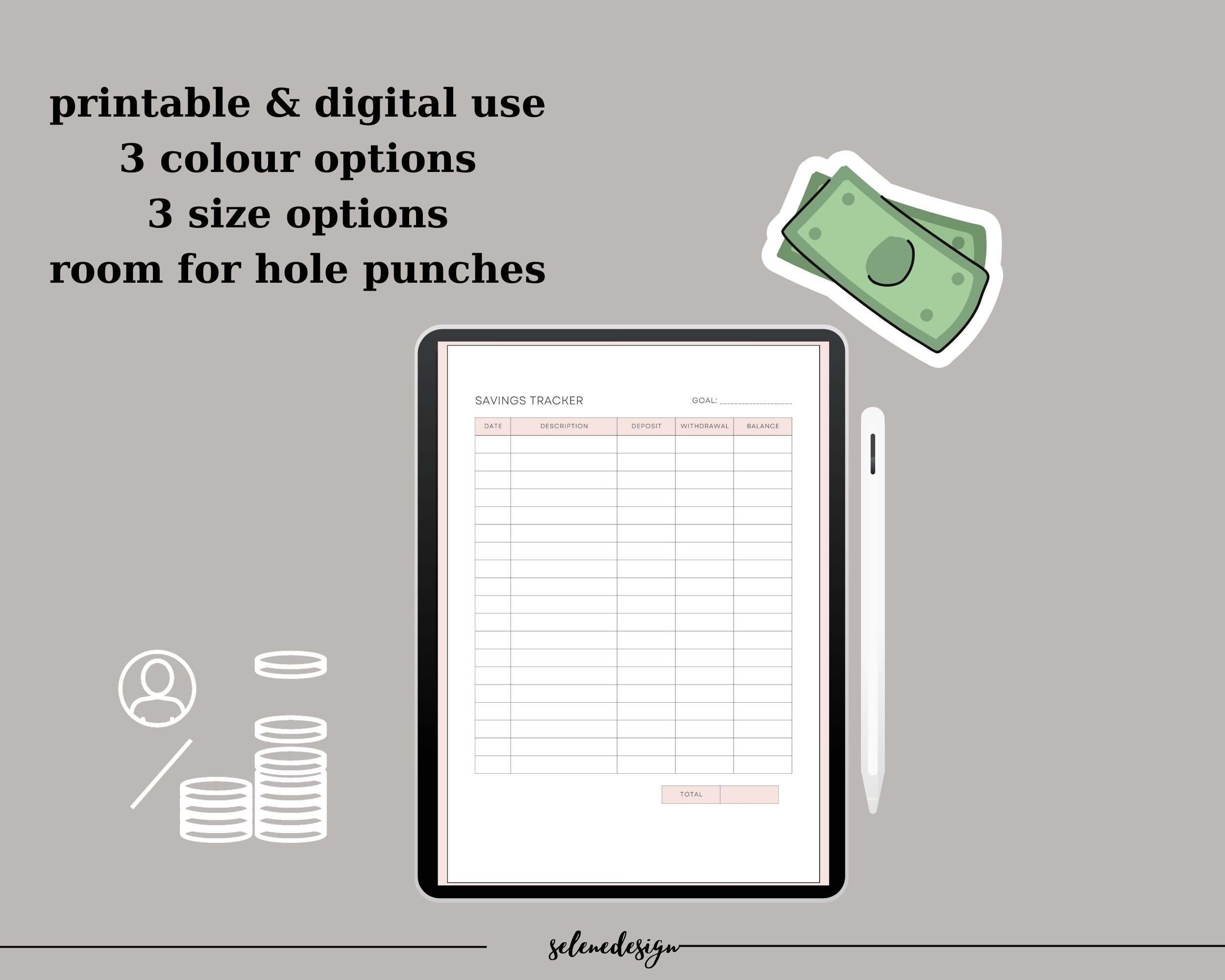 Savings Tracker Printable Savings Tracker Kids Savings Planner Template ...