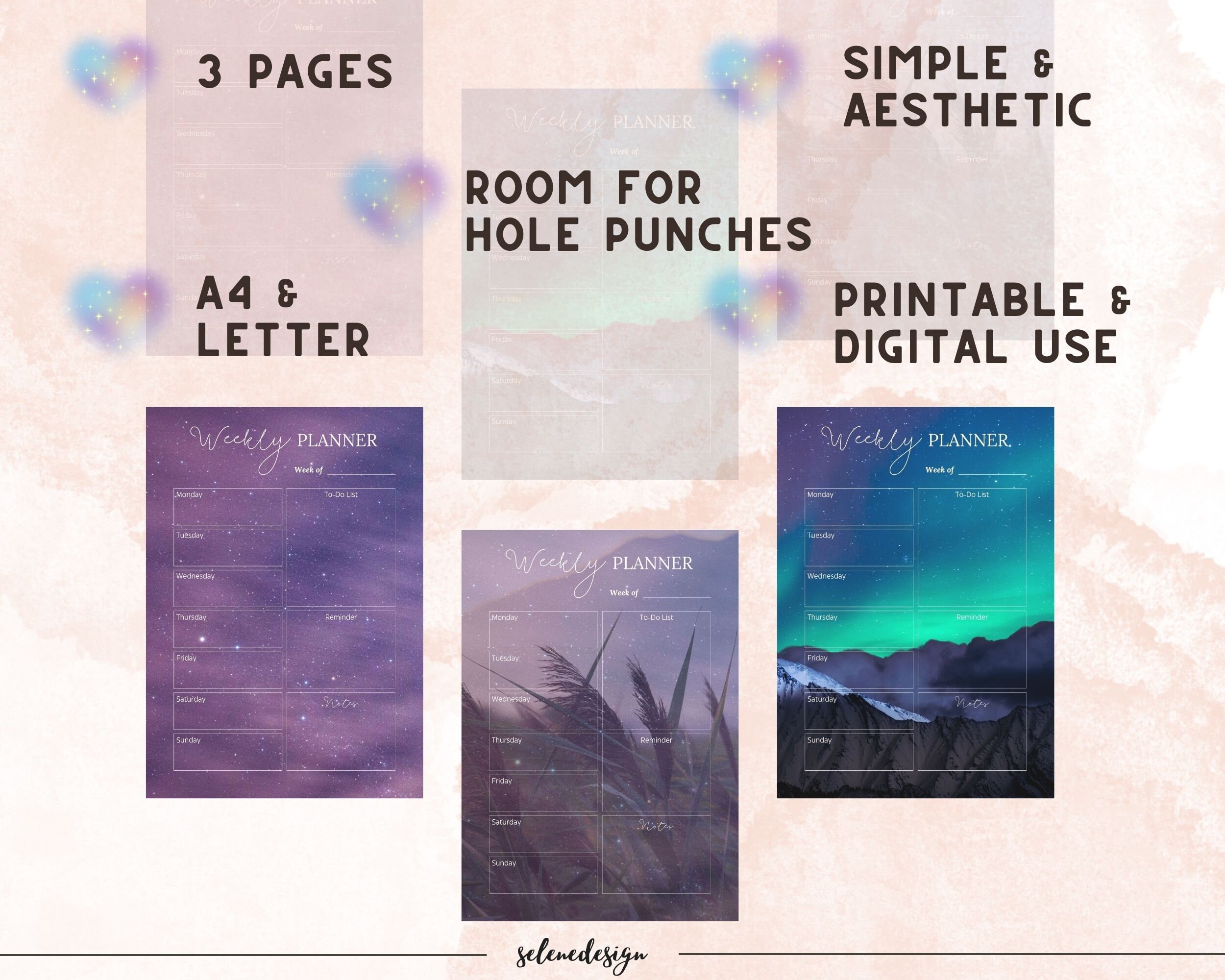 Weekly Landscape Planner Printable Weekly Plan With Landscape Weekly ...