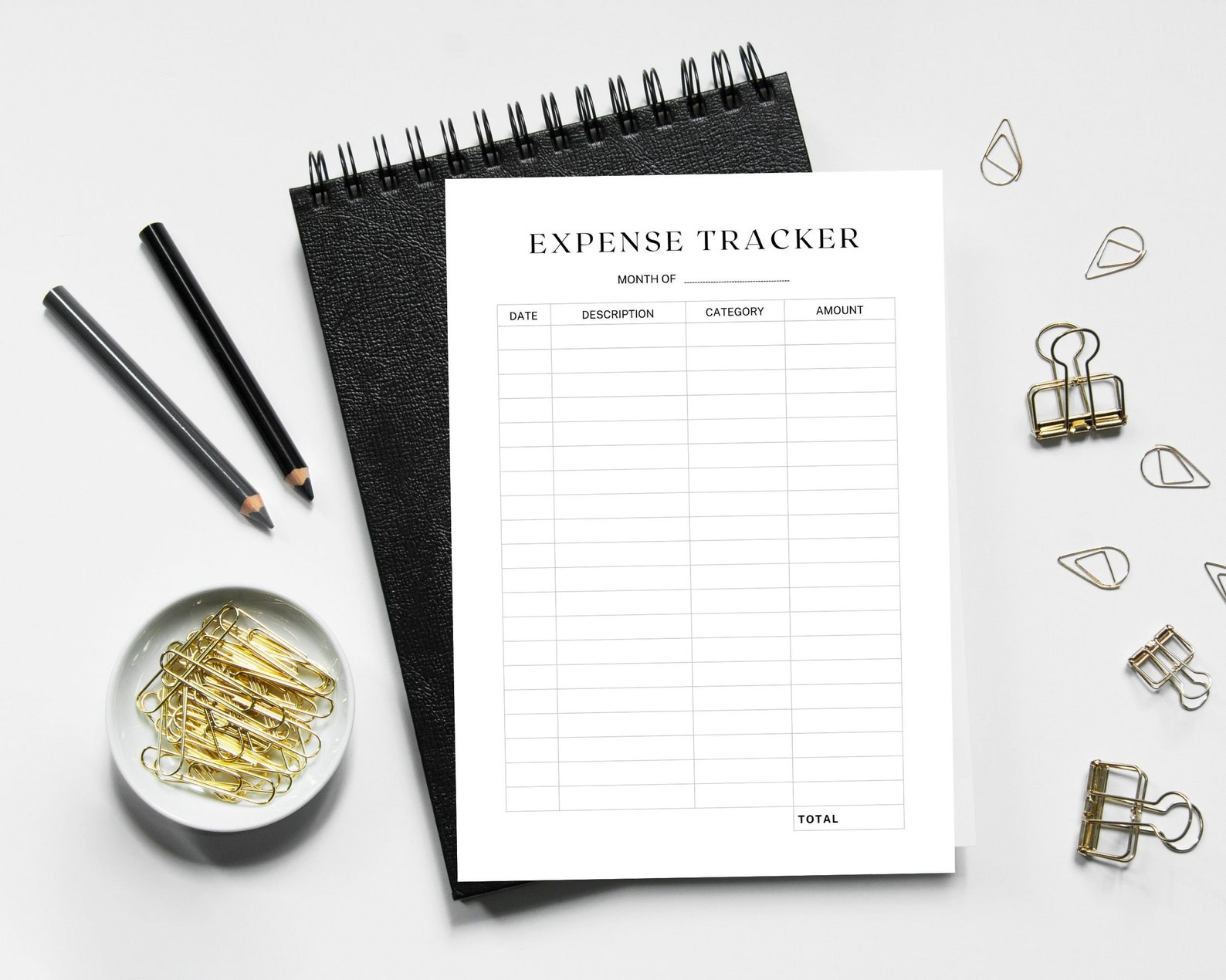 Expense Tracker Printable Spending Tracker Minimalistic Budget Template ...