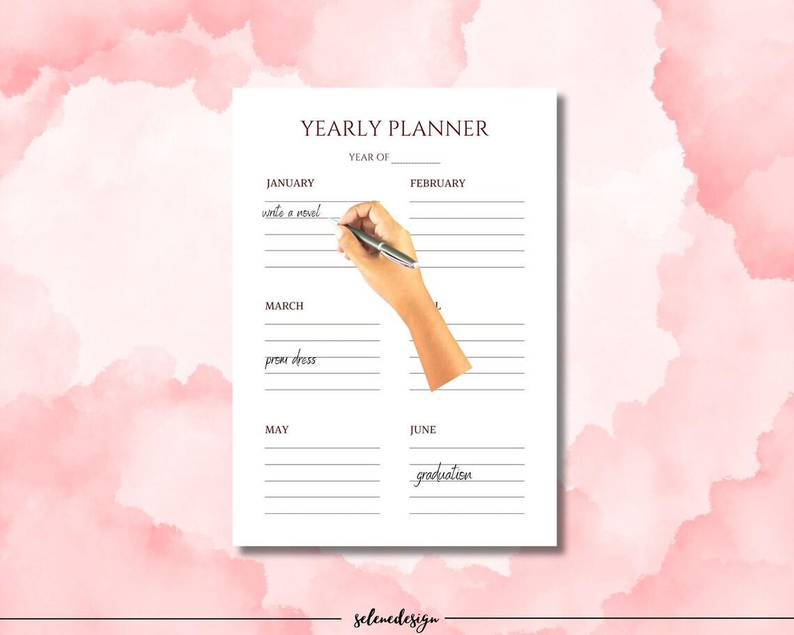 Yearly Planner Printable Yearly Overview Minimalistic Yearly Overview ...