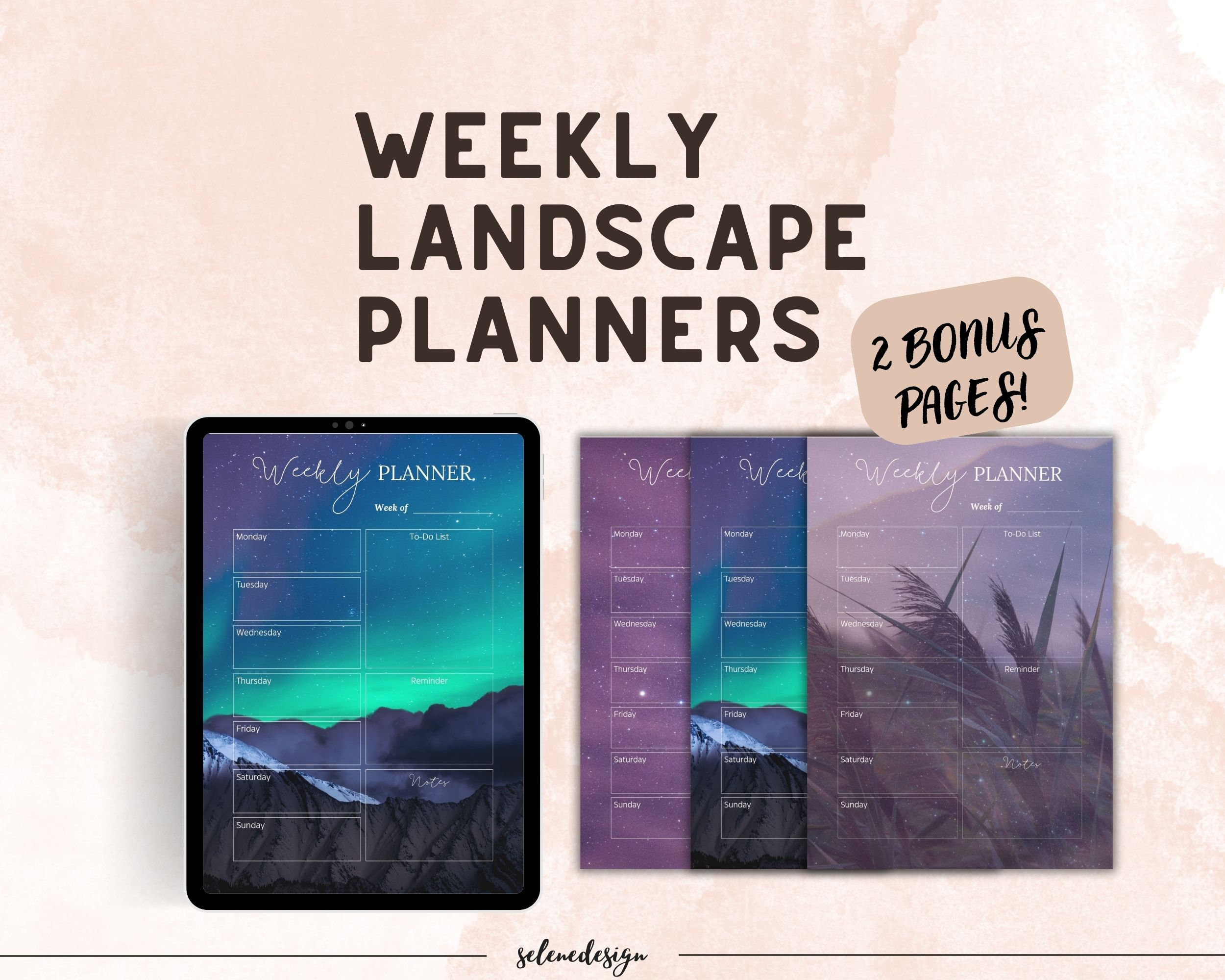 Weekly Landscape Planner Printable Weekly Plan With Landscape Weekly ...