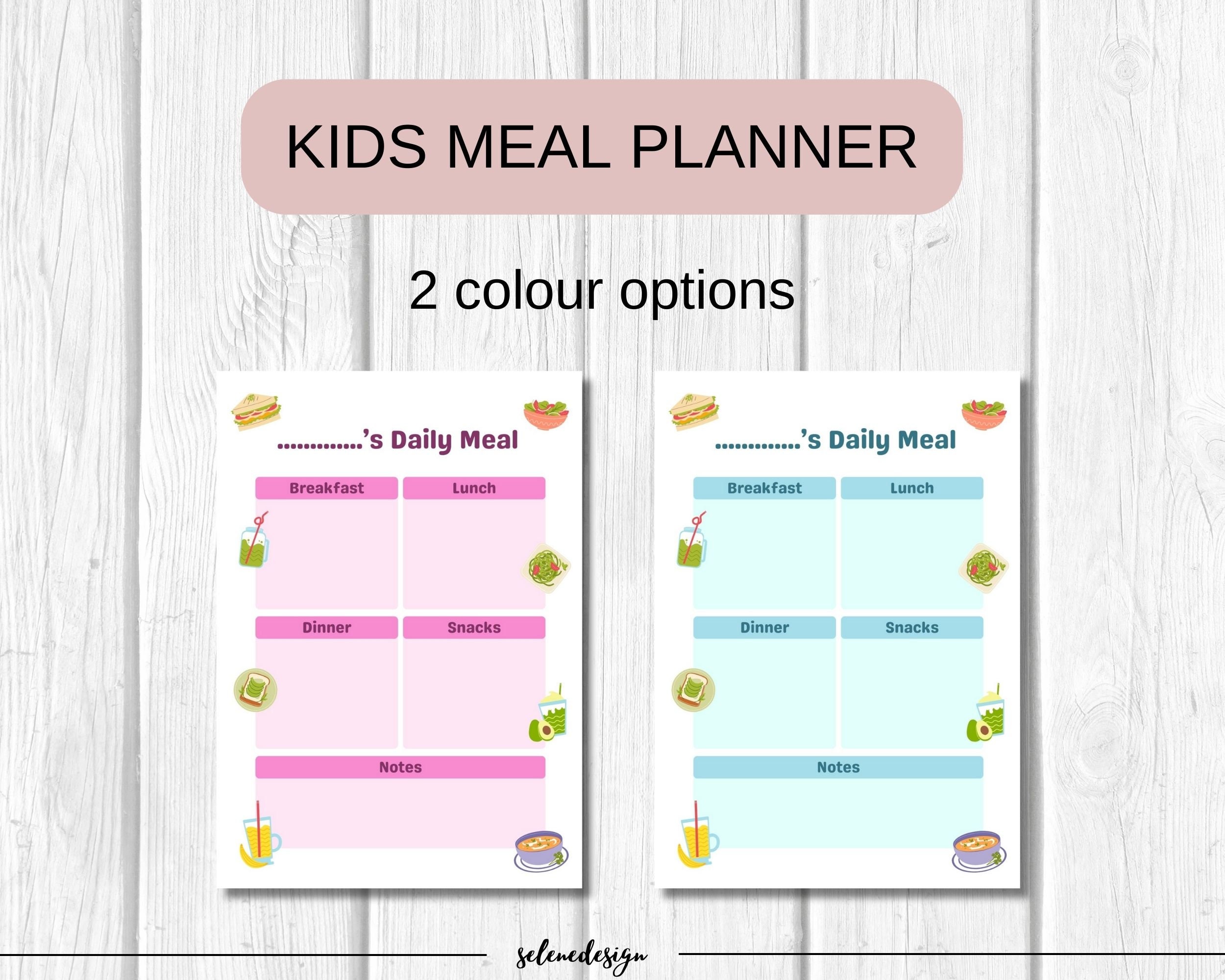 Kids Meal Planner Printable Menu Kids Meal Prep Planner Kids Food ...