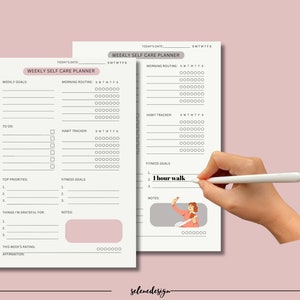 Weekly Self Care Tracker Printable, Daily Self Care Checklist, Routine ...