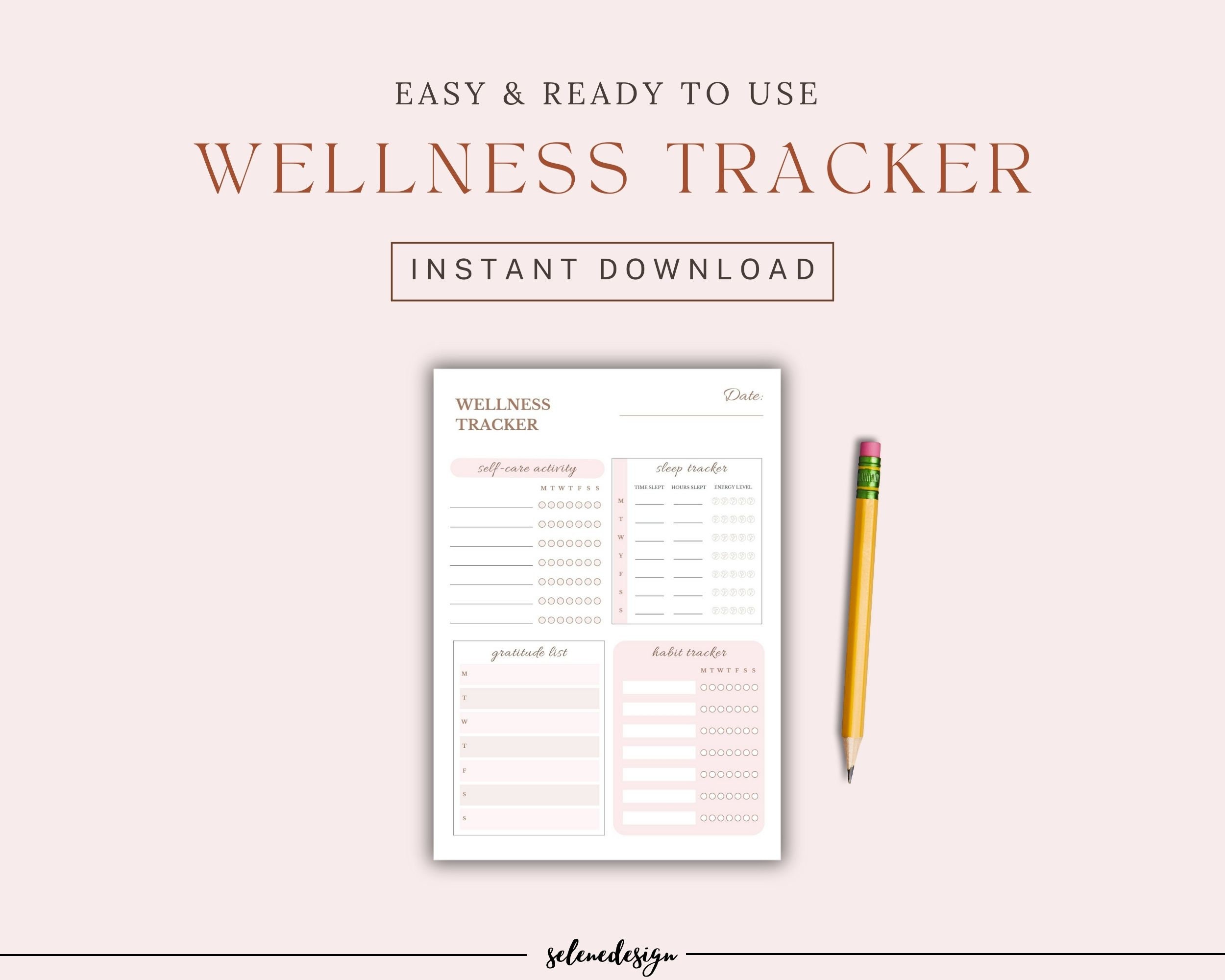 Wellness Tracker Printable Self Care Journal Printable Wellness Journal ...