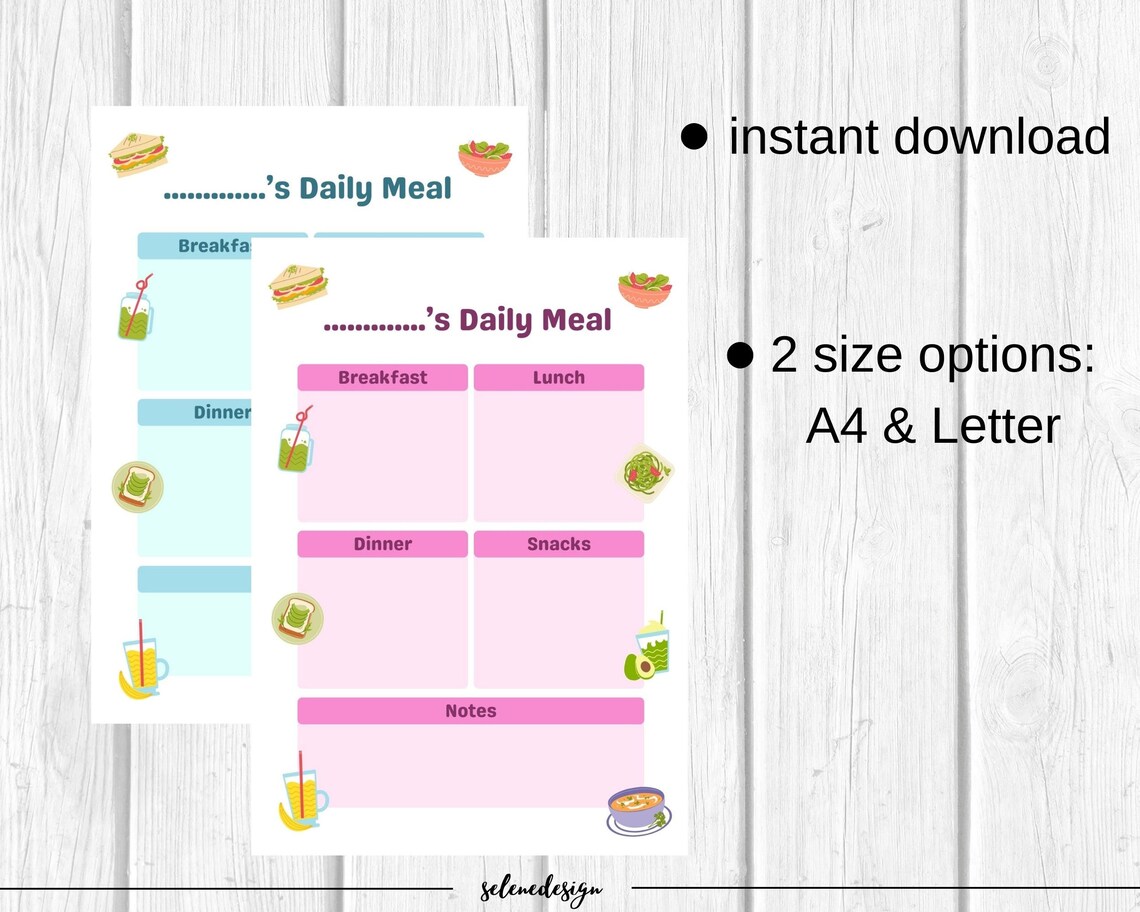 Kids Meal Planner Printable Menu Kids Meal Prep Planner Kids Food ...