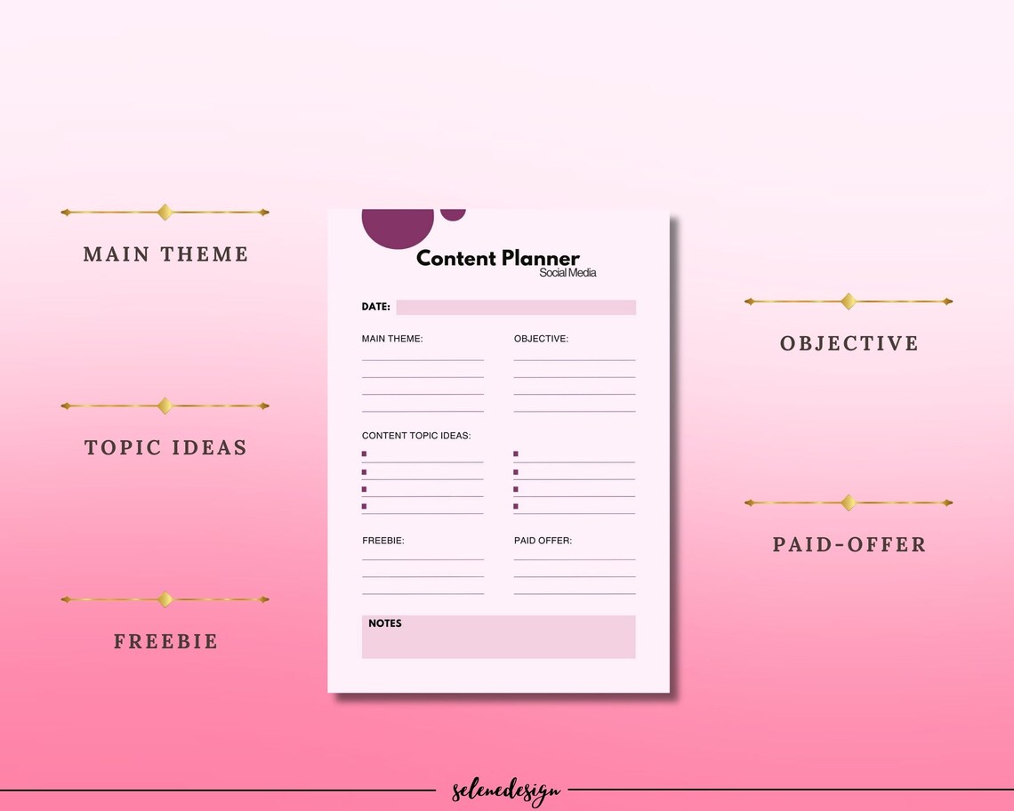 Content Planner Printable Social Media Planner Printable Content ...