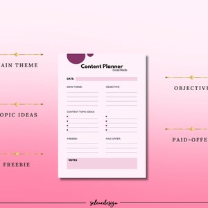 Content Planner Printable Social Media Planner Printable Content ...