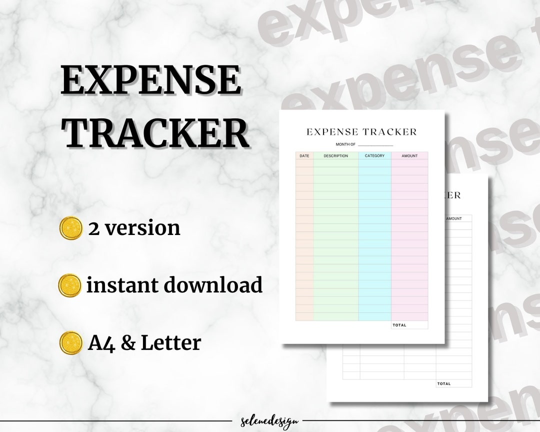 Expense Tracker Printable Spending Tracker Minimalistic Budget Template ...