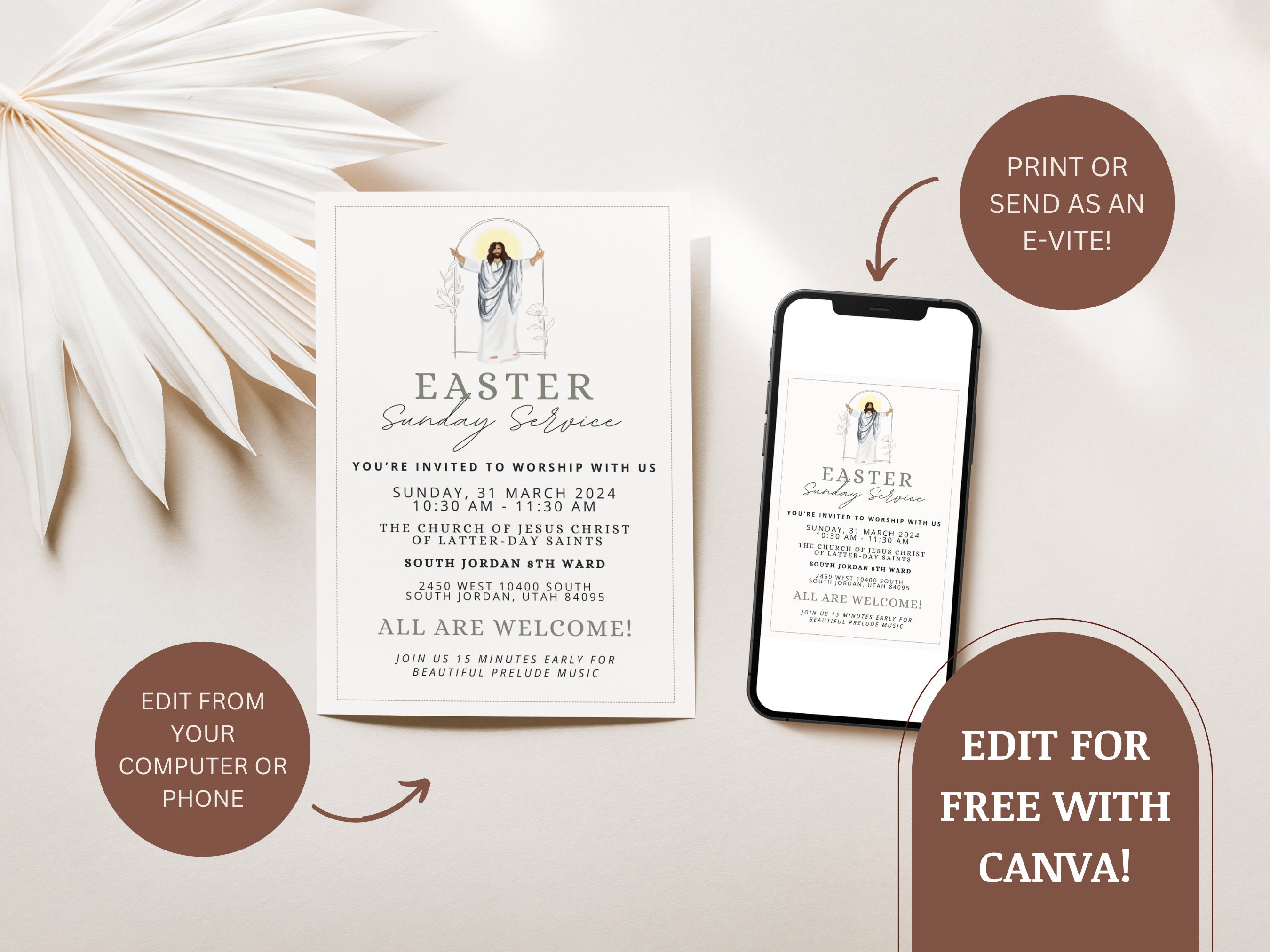 Easter Service Invitation | LDS Church Easter | Easter Sacrament ...