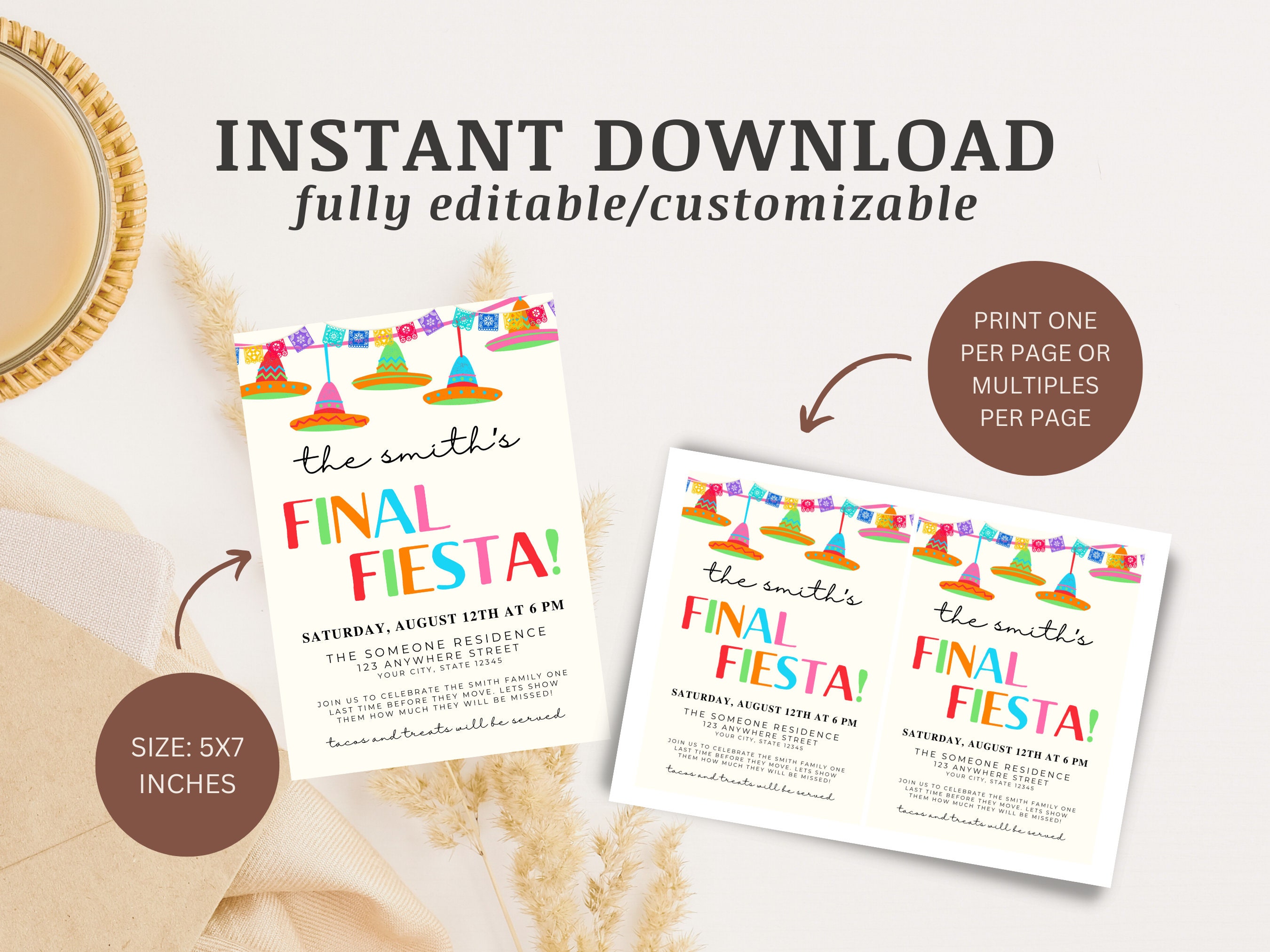 Final Fiesta Invitation: Goodbye Moving Party Invite (digital Download ...